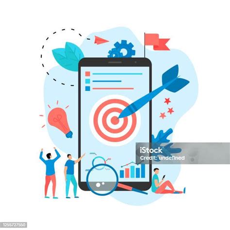 Target Dengan Panah Mengenai Target Pencapaian Gol Ilustrasi Vektor
