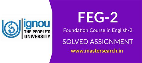 IGNOU FEG 2 Solved Assignment 2022 23 MasterSearch In