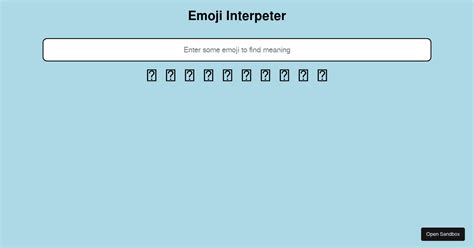 Emoji Interpreter Codesandbox