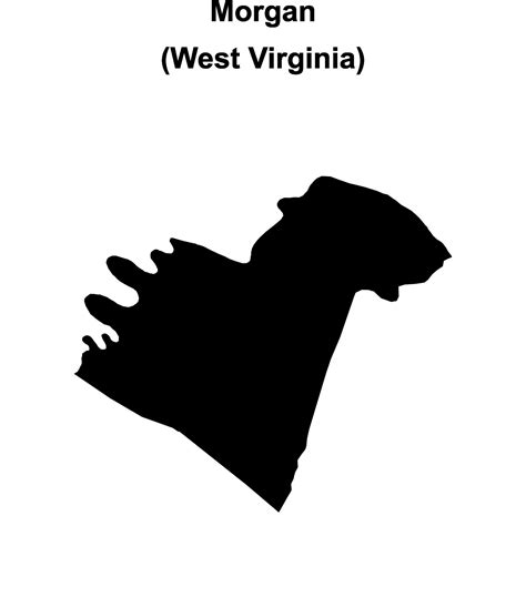 Morgan County West Virginia Blank Outline Map 47450614 Vector Art At