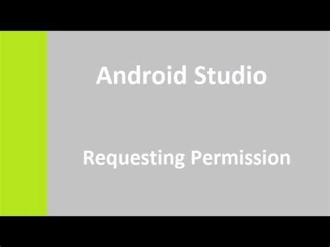 Android Studio Request Permission on Runtime - YouTube