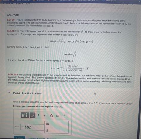 Solved We Will Look At An Example Of A Banked Curve In This Chegg Com