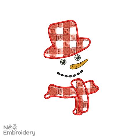 Buffalo Plaid Snowman Machine Embroidery Design Nextembroidery