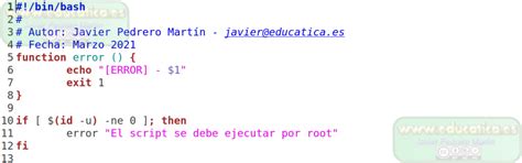 Análisis de Bash Shell Scripts Ejercicio educatica
