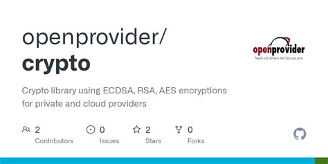 Github Openprovider Crypto Crypto Library Using Ecdsa Rsa Aes