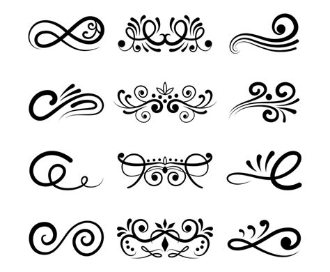 Ornamental Swirl Decorative Elements Vector Art And Graphics