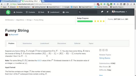 Hackerrank Funny String Solution Youtube