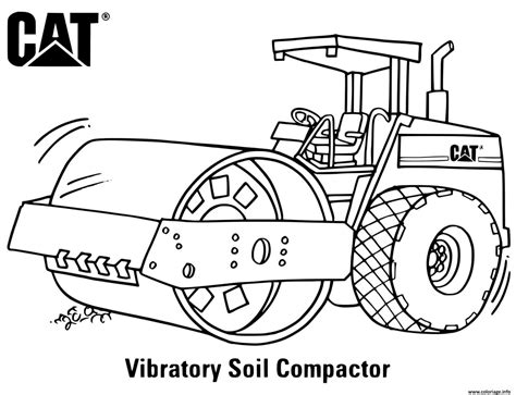 Coloriage Vibratory Soil Compactor Engin De Chantier JeColorie