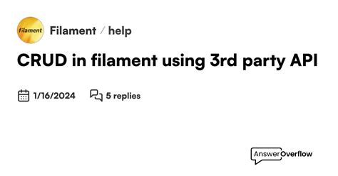 Crud In Filament Using 3rd Party Api Filament