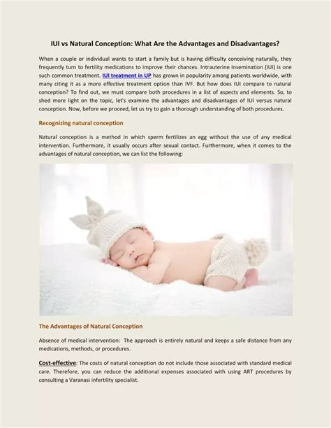 Ppt Iui Vs Natural Conception What Are The Advantages And