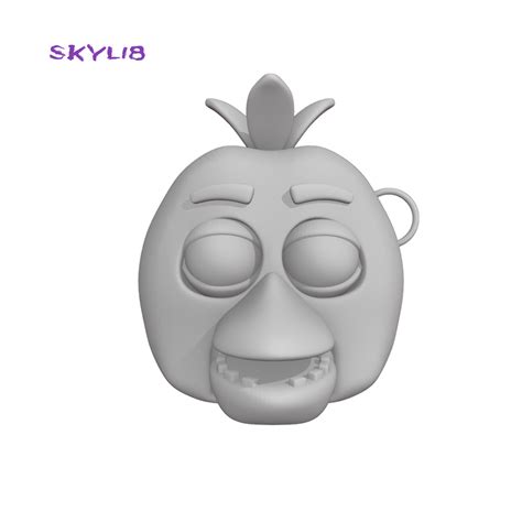 3d File Fnaf Five Nights At Freddys Chica Keychain Llavero Keyring 🗝