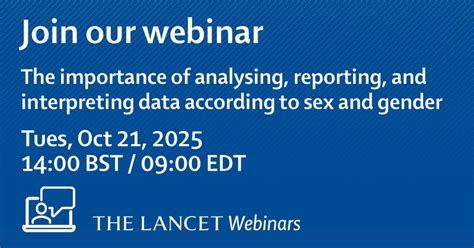 📢 Join Us For Our Lancet Webinar On Sex And Gender Reporting In