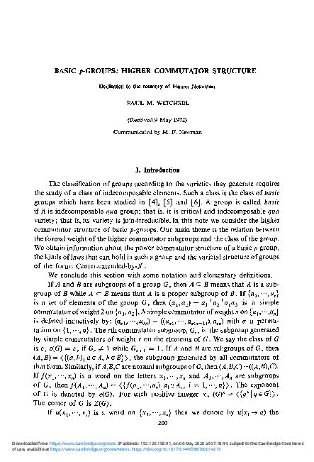 Pdf Basic P Groups Higher Commutator Structure