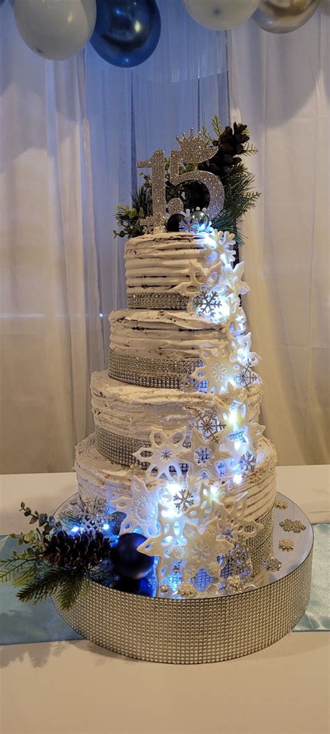 Naked Quinceanera Cake Quinceanera Winter Wonderland Winter
