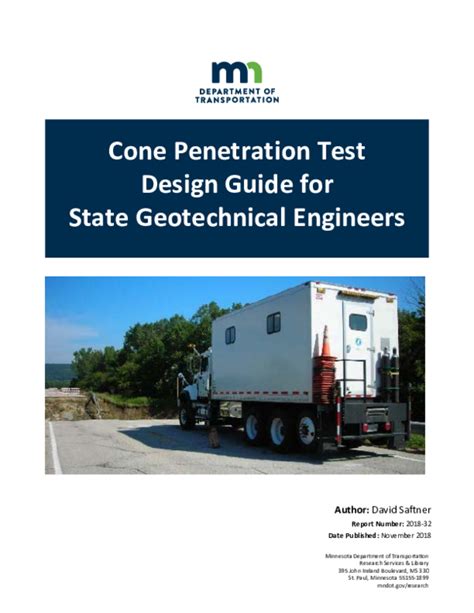 Pdf Cone Penetration Test Design Guide For State Geotechnical Engineers