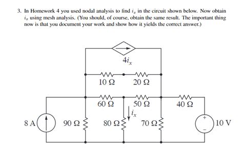 solved in homework 4 ﻿you used nodal analysis to find ix ﻿in
