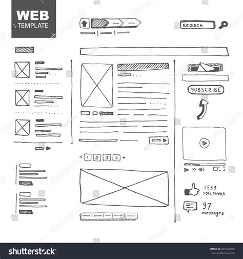 Vector Illustration Web Page Sketch Stock Vector Royalty Free