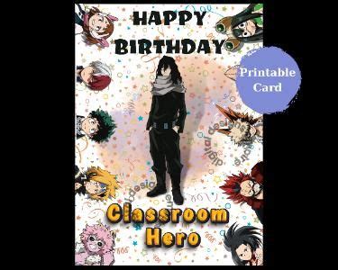 Printable Birthday Card For Teacher My Hero Birthday Card Etsy