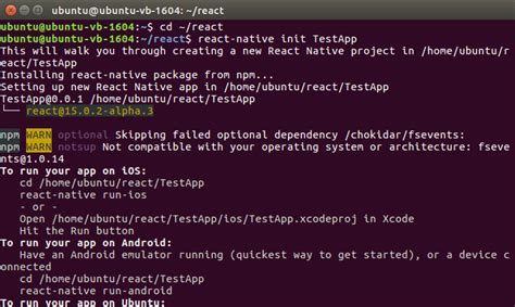 Ubuntu Ubuntu React Native Ios Android Kledgeb