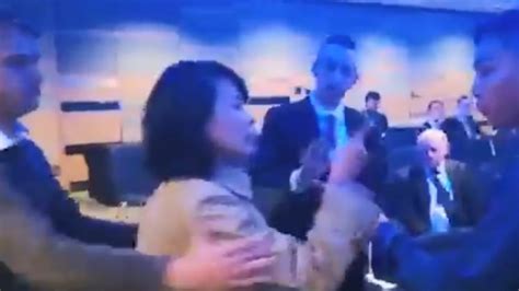 Chinese Cctv Journalist Allegedly Slaps Volunteer At Uk Conservative