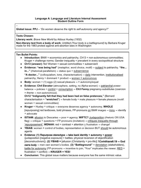 Io Outline 2 Pdf Patriarchy Gender