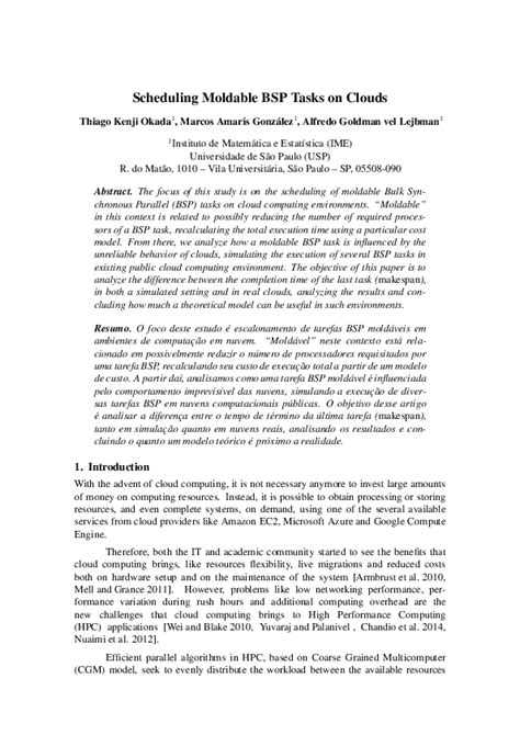 pdf scheduling moldable bsp tasks on clouds marcos amaris gonzález