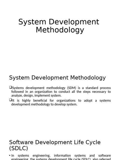 System Development Methodology Pdf Software Development Process