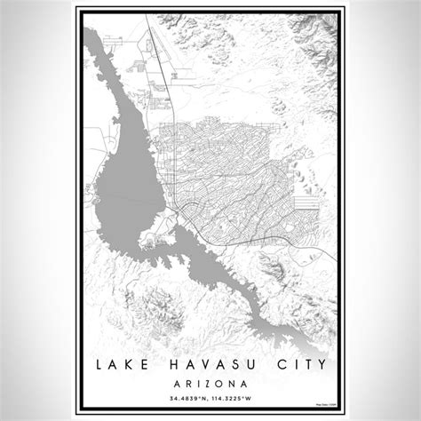 Lake Havasu City Arizona Map Print In Classic — Jace Maps