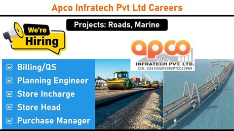 Apco Infratech Pvt Ltd Careers Recruitment For Multiple Positions In