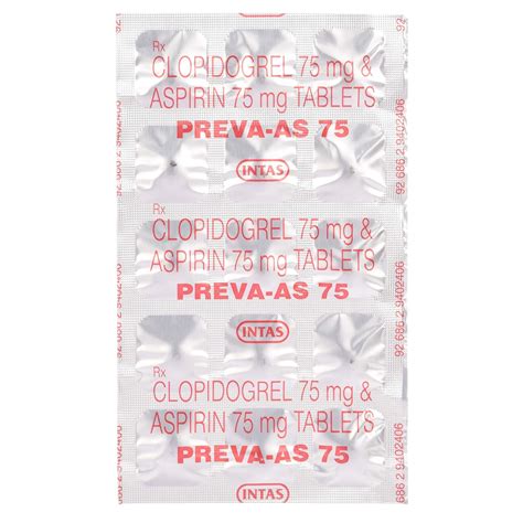 Preva As 75 Strip Of 15 Tablets Health And Personal Care