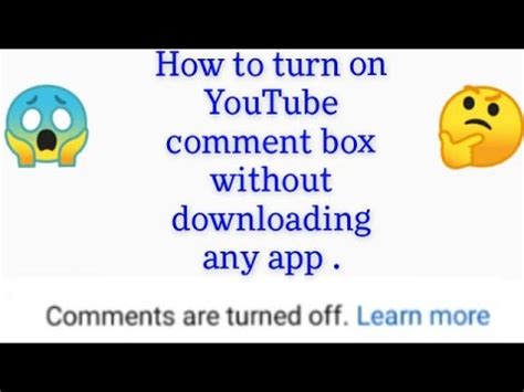 How To Turn On YouTube Comment Box Without Downloading Any App YouTube