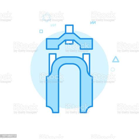 山地自行車叉子平向量圖示 符號 表意字元 符號藍色單色設計可編輯的筆劃向量圖形及更多一個物體圖片 一個物體 互聯網 修理 Istock