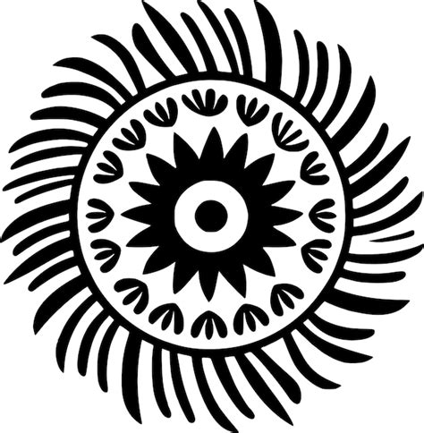 Premium Vector Boho Black And White Isolated Icon Vector Illustration