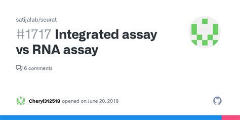 Integrated Assay Vs Rna Assay · Issue 1717 · Satijalabseurat · Github