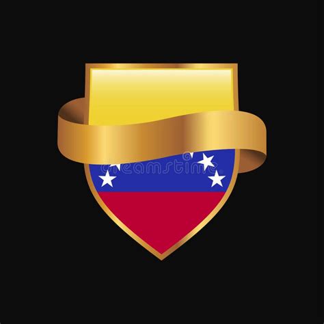 Venezuela Flag Golden Badge Design Vector Stock Vector Illustration