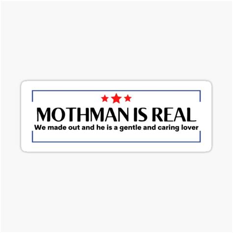 Mothman Is Real Funny Mothman Bumper Sticker For Sale By Yass Art