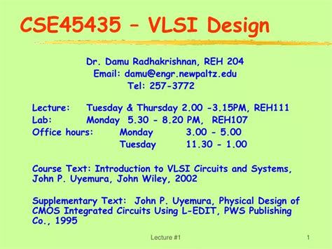 PPT CSE45435 VLSI Design PowerPoint Presentation Free Download ID 3721022