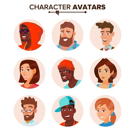 Premium Vector People Characters Avatars Set