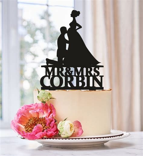 Pregnant Wedding Cake Topper Pregnant Bride Cake Topper Etsy