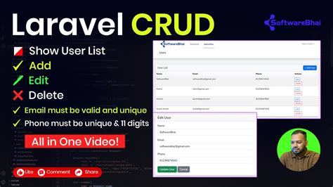 Complete Laravel User Crud Tutorial For Beginners Create Edit Delete With Form Validation