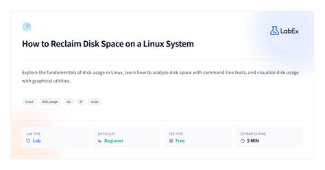 How To Reclaim Disk Space On A Linux System Labex