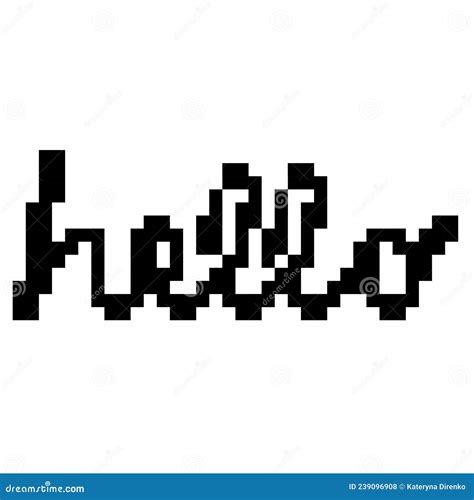 Hello In Speech Bubble 8 Bit Pixel Art On White Background Vector