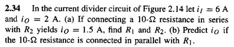 Solved 2 34 ﻿in The Current Divider Circuit Of Figure 2 14