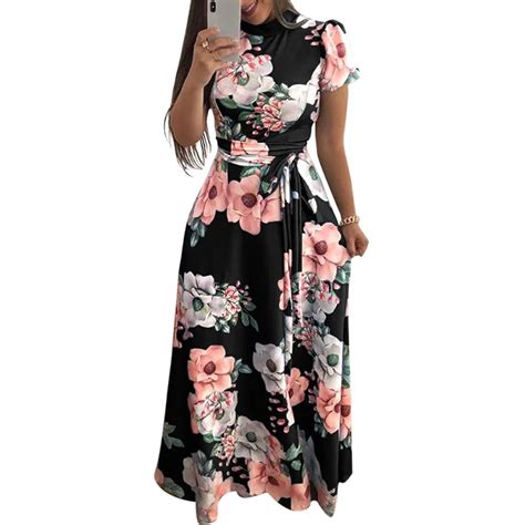 Buy Vintage Women Maxi Dress Digital Floral Print