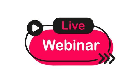 Premium Vector Live Webinar Button Icon Emblem Live Stream Label
