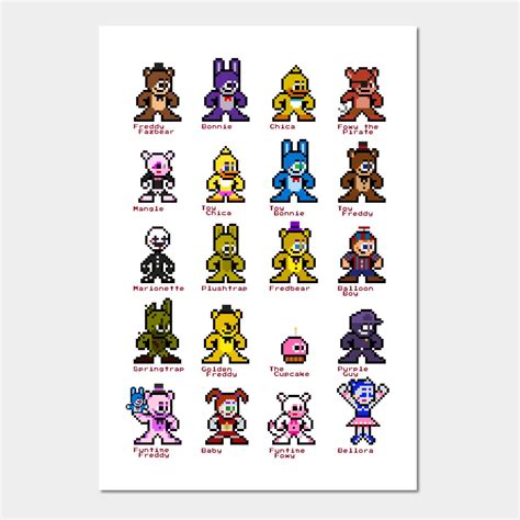 Wall Drawings Fnaf 1 8 Bit Five Nights At Freddy S Favorite Movies