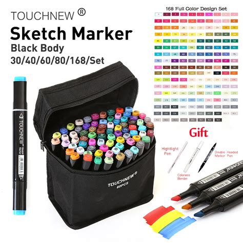 Touchnew 30 40 60 80 168Colors Art Markers Set Alcohol Oily Base Sketch