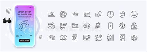 Cyber Attack Smartphone Payment And Friends Chat Line Icons For Web App Pictogram Icon Vector
