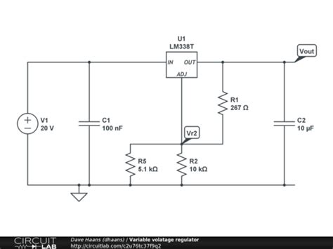 Variable Voltage Regulator With 10 Turn 10K Pot CircuitLab