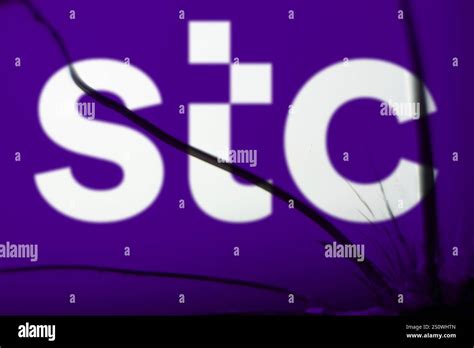 Stc Logo Is Visible On The Broken Glass Saudi Telecom Company Is A